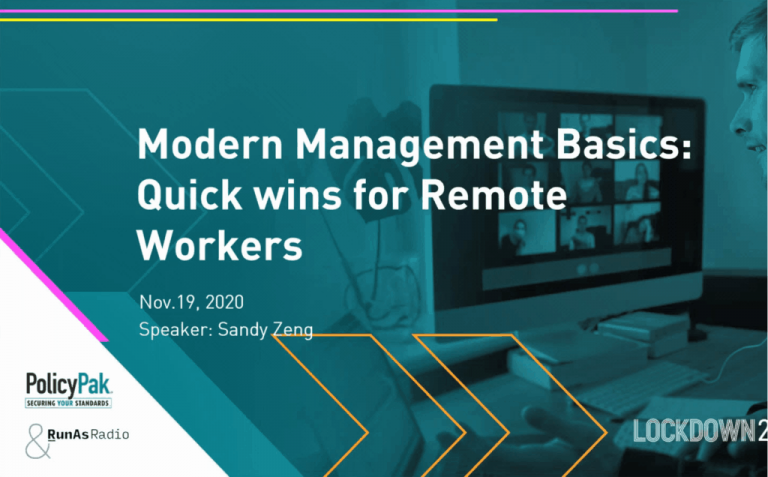 Sandy Zeng - Modern Management Basics: Quick wins for Remote Workers ...