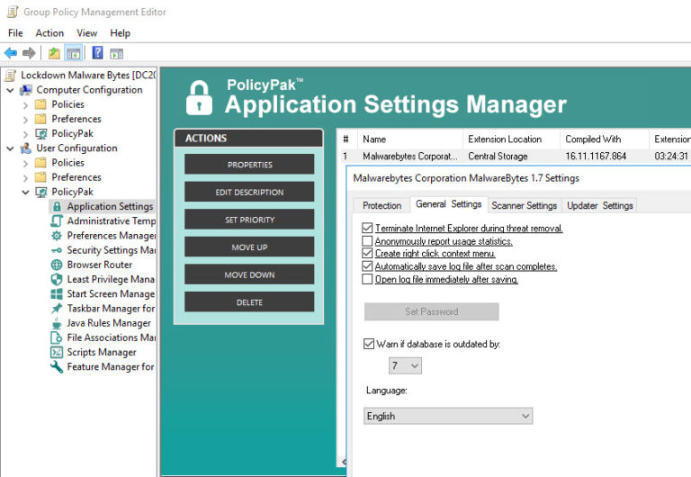PolicyPak for MalwareBytes - PolicyPak